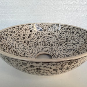 Bathroom Ceramic Black Circle Spiral Wash Basin, Bathroom Vessel Sink ...