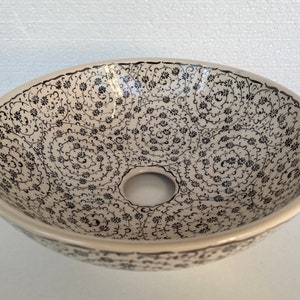 Bathroom Ceramic Black Circle Spiral Wash Basin, Bathroom Vessel Sink ...