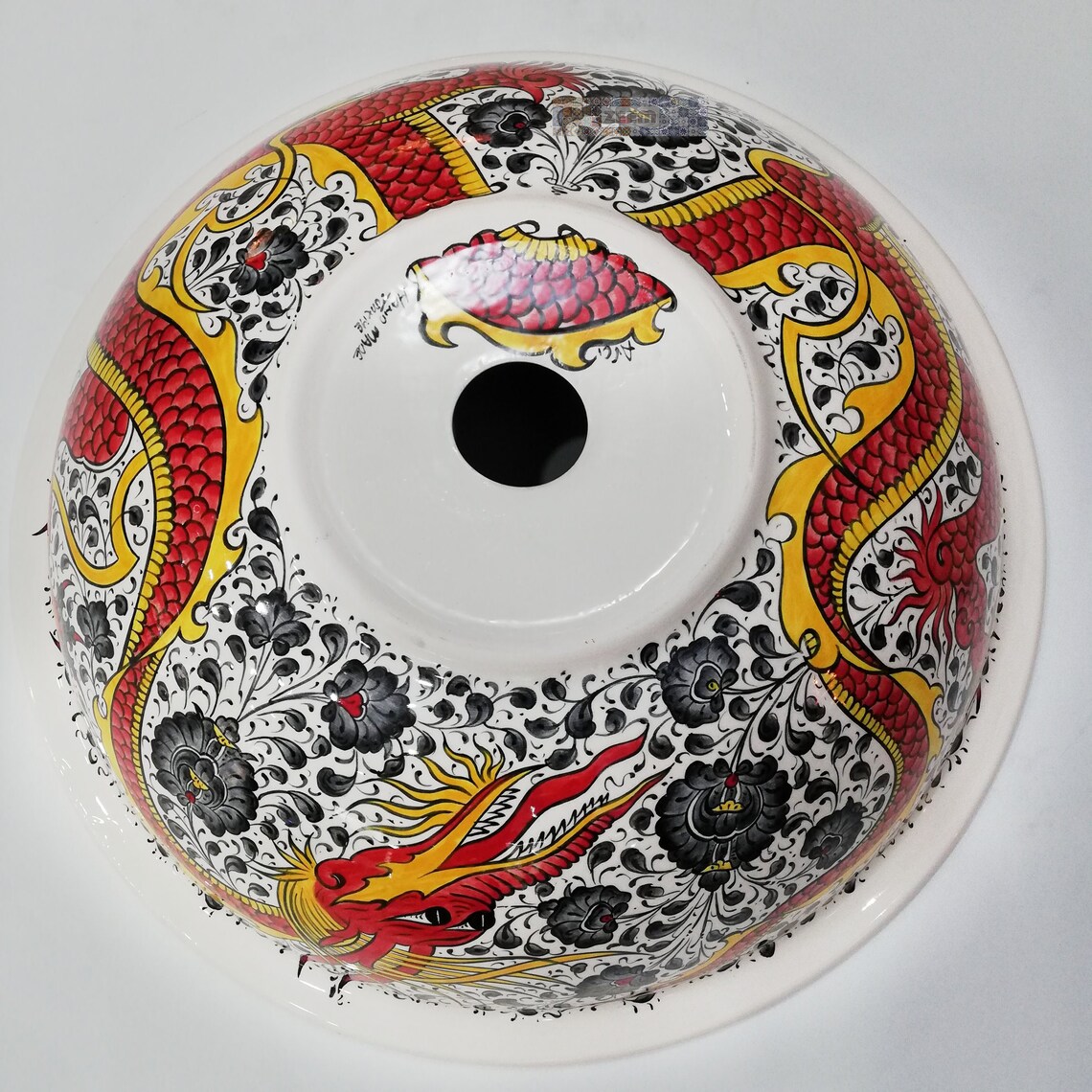 Ceramic Dragon Sink Round Washbasin Countertop Basin - Etsy