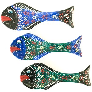 Handmade Ceramic Spoon Rest With Fish, Tuscan Spoon Rest, Ladle ,stove ...