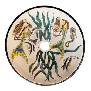 Bathroom Countertop Mermaid V Shaped Basin, Ceramic Unique Siren ...