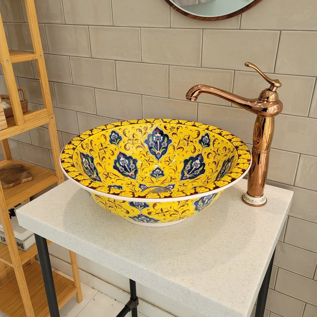 Handmade Bathroom Sink, Moroccan Style Basin, Hand Painted Kitchen ...