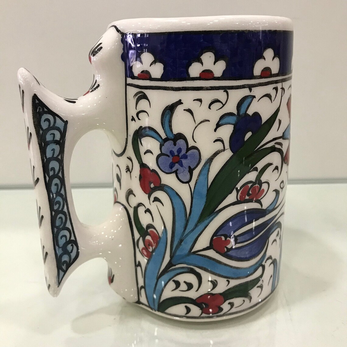 Ceramic Hand Painted Cup, Turkish Ceramic Tile Mug, Rustic Home Decor ...