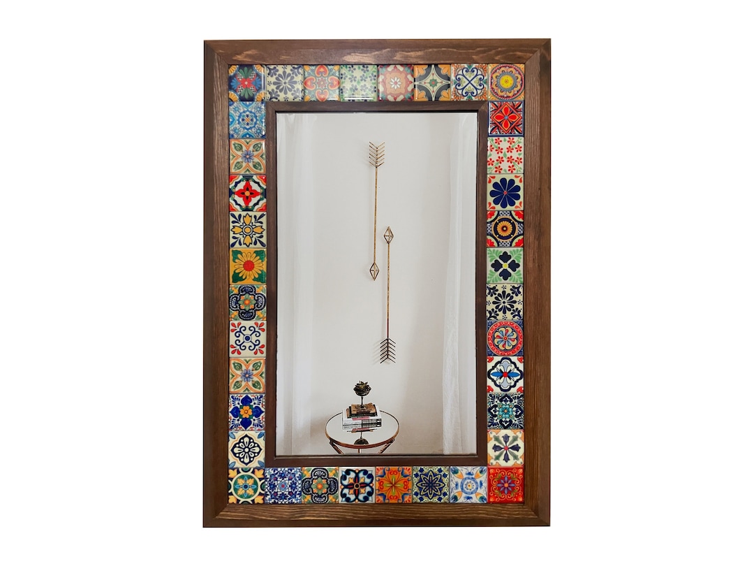 Wooden Frame Mirror, Mosaic Stone Tile, Ceramic Tile, Talavera Tile ...