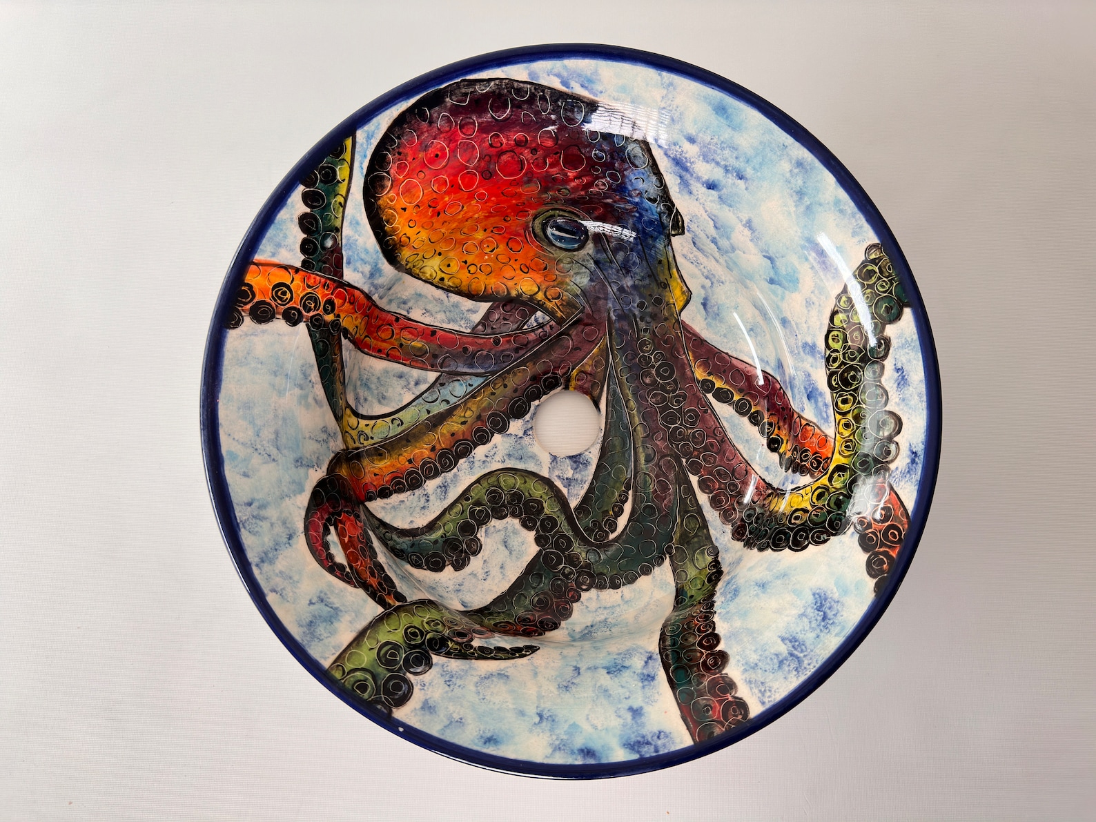 Bathroom Octopus & Crab Vessel Sink, Above Countertop Basin, Bowl Sink ...