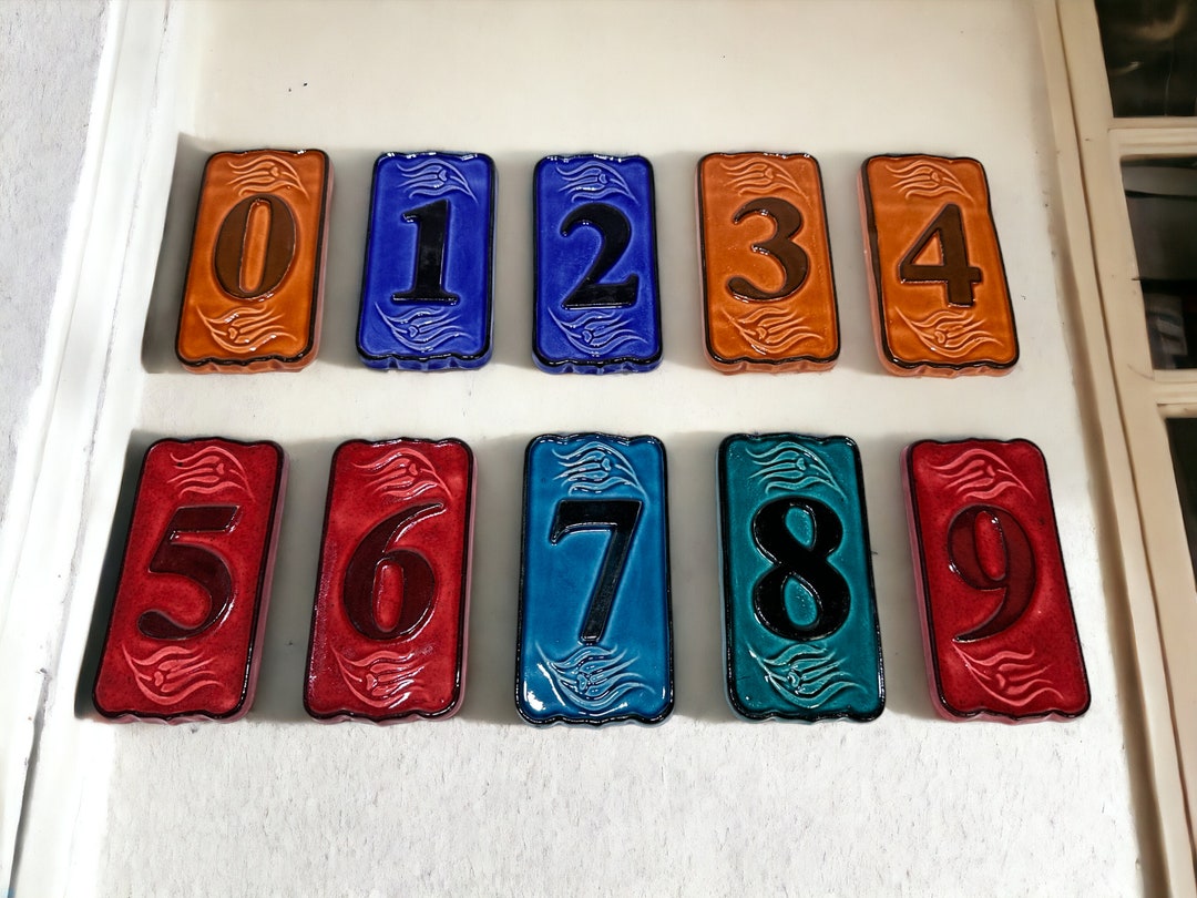 Ceramic Address Plaque & Numbers, House Number, Terracotta Mexican Tile ...
