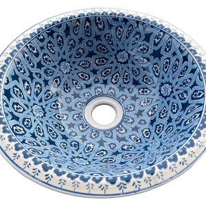 14 Inch Bathroom Blue Vessel Sink, Countertop Basin, Washing Bowl ...