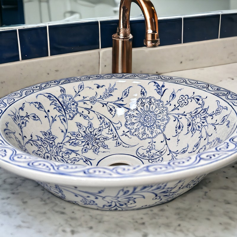 Blue Bathroom Sink - Etsy