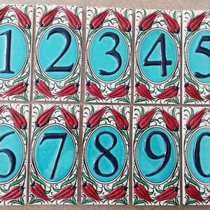 Ceramic Address Plaque & Numbers, House Number, Terracotta Mexican Tile ...