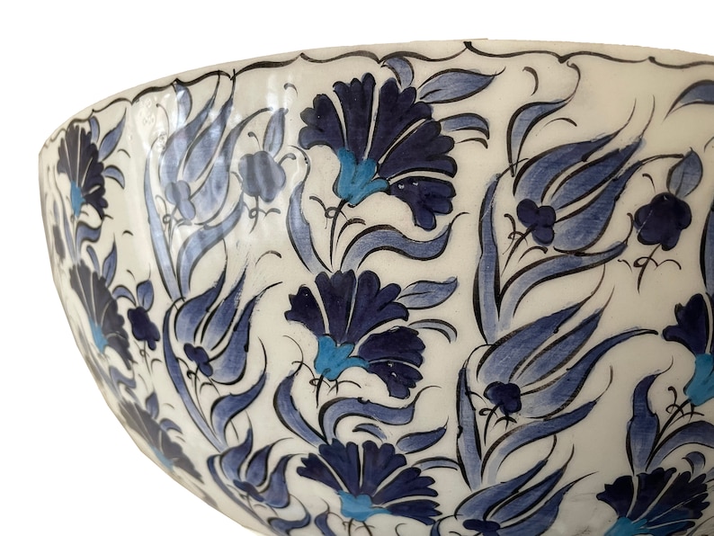 Floral Traditional Bathroom Sink, Ceramic Countertop Conical Basin ...