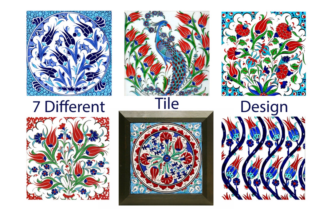 Ceramic Decorative Tile Set, Trivet or Coaster, Wall Hanging Tile Art ...