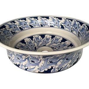 Bathroom Countertop Tulip Sink, Ceramic Wash Basin, Floral Sink, Garden ...