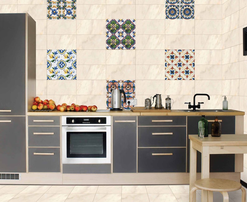4x4" Inches Unique Mexican Ceramic Tiles, Backsplash Accent Ceramic ...