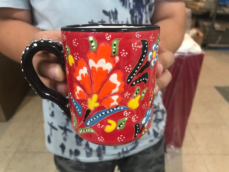 Handmade Beautiful Embossed Ceramic Mugs Double Espresso & - Etsy