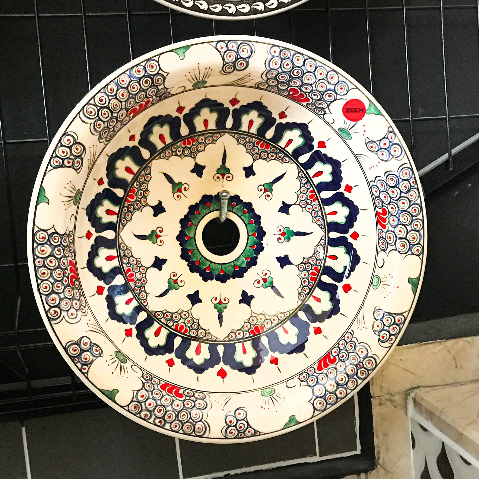 Handmade Countertop Basin, Hand Painted Vessel, Mediterranean Ceramic ...