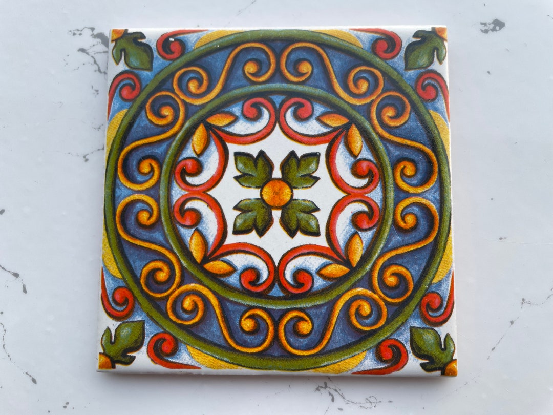 Small Turkish Ceramic Tile, Ethnic Coaster Aesthetic Tile, Wedding ...
