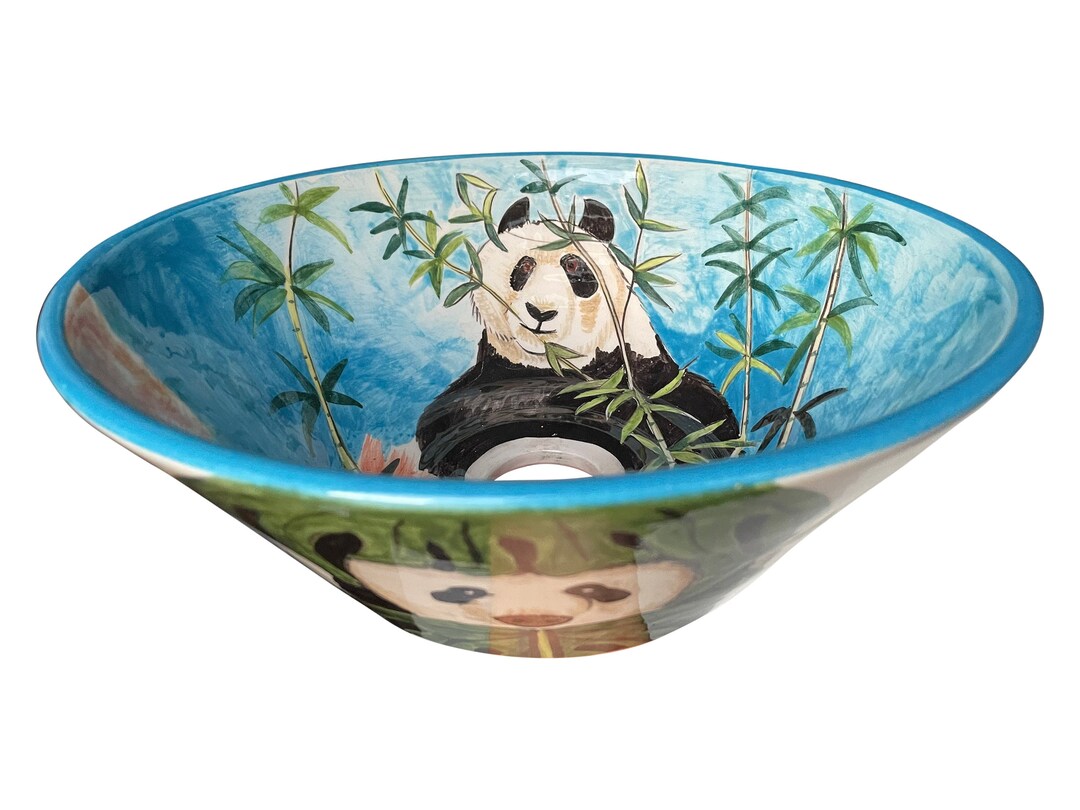 Giant Panda Bathroom Sink, Art Washbasin, Large Vessel Sink, Above ...