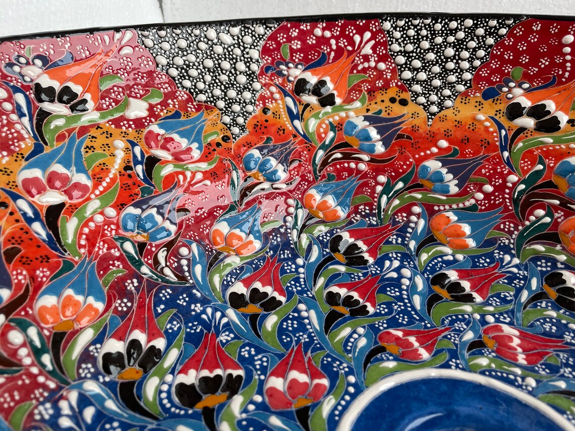 Ceramic Embossed Sink Bathroom Vessel 3D Sink Above - Etsy