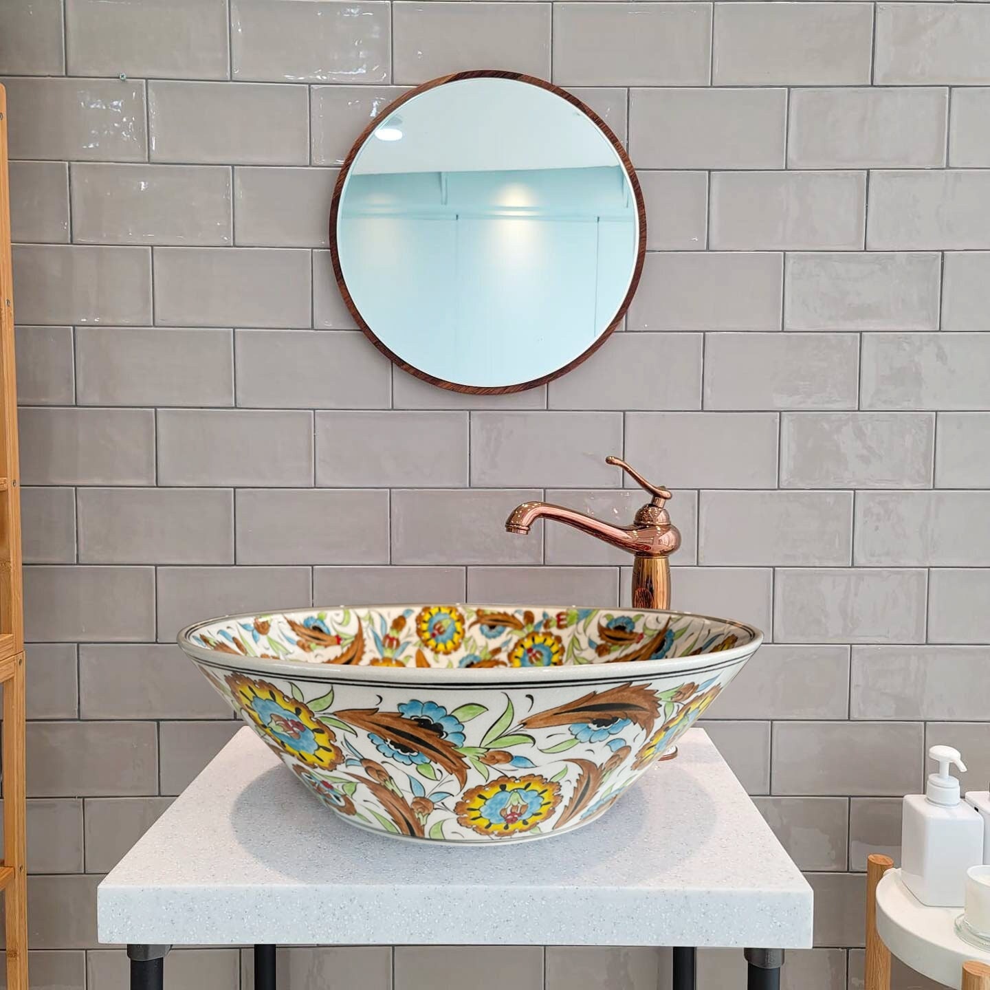 Floral Bathroom Vanity Ceramic Sink Leaf Decorative Vessel Art Basin Countertop Bowl Sink for Lavatory Glossy Washbasin Wet Powder Room Etsy