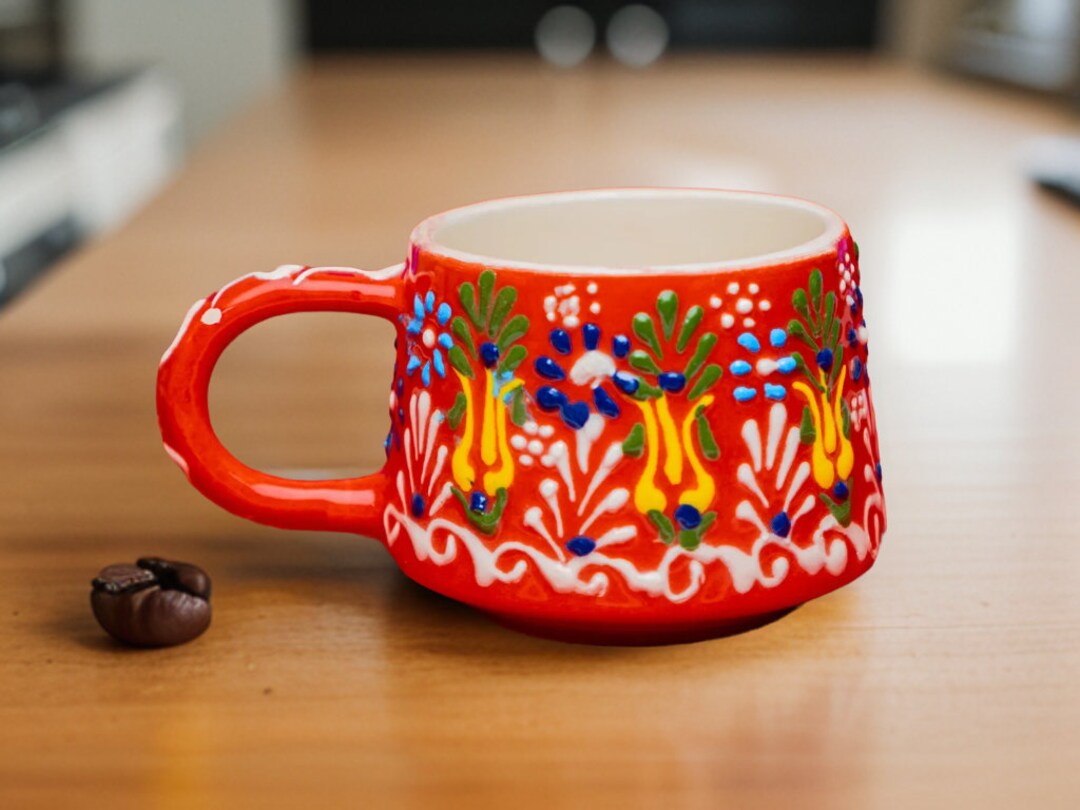 Ceramic Coffee Mug, Boho Tea Cups, Morning Clay Cup, Latte Pottery Mug ...