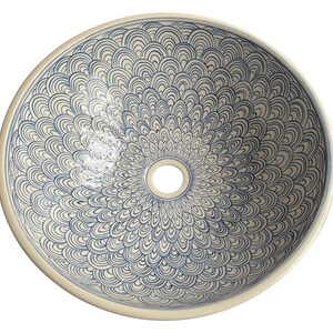 Bathroom Vessel Sink & Japanese Wave Pattern, Ceramic Sink Bowl ...