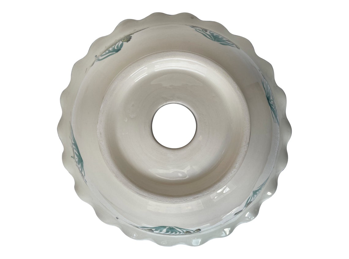 Round Bathroom Vessel Sink Blue Fish Ceramic Above Counter | Etsy