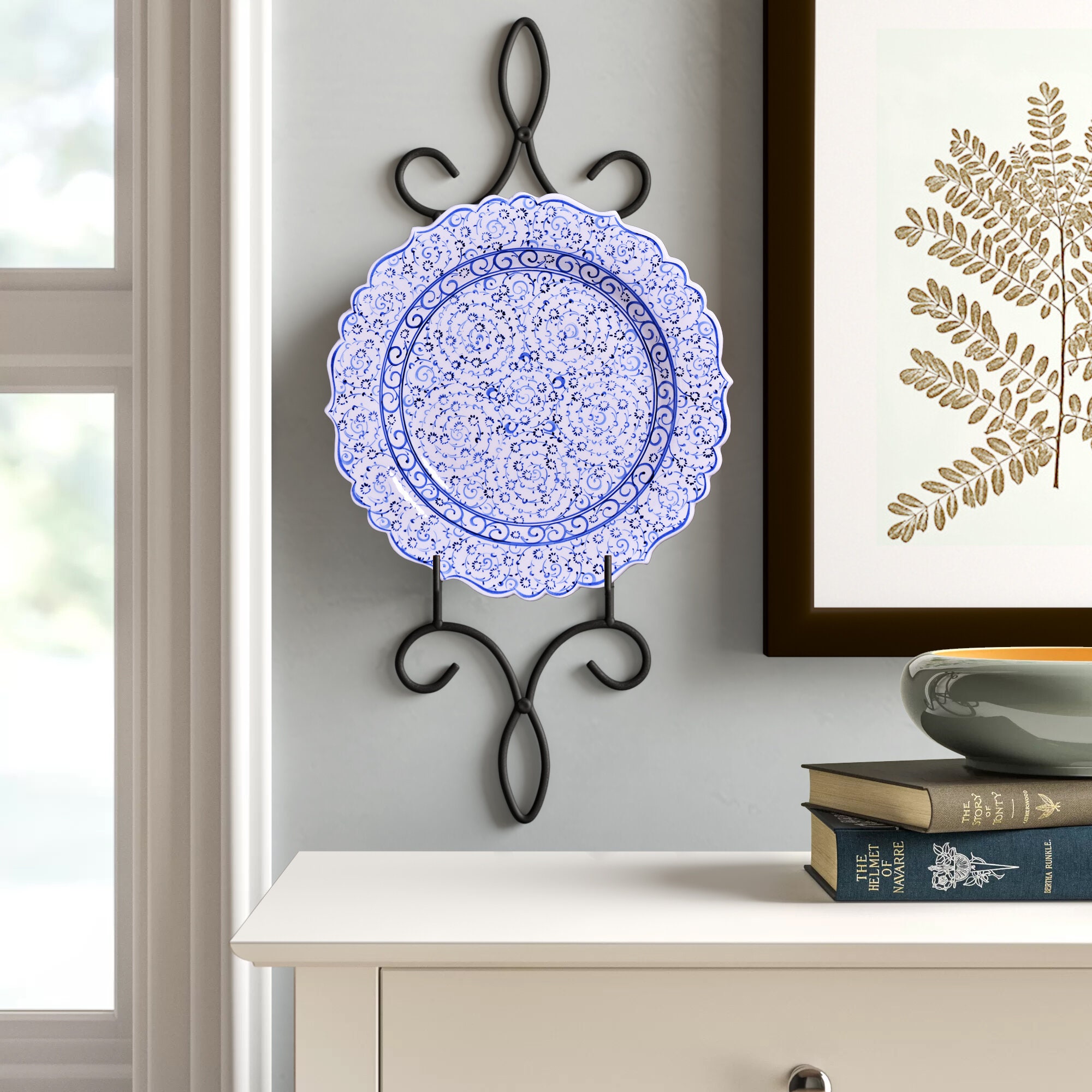 Decorative Wall Hanging Plates Handmade Ceramic Blue Pottery | Etsy