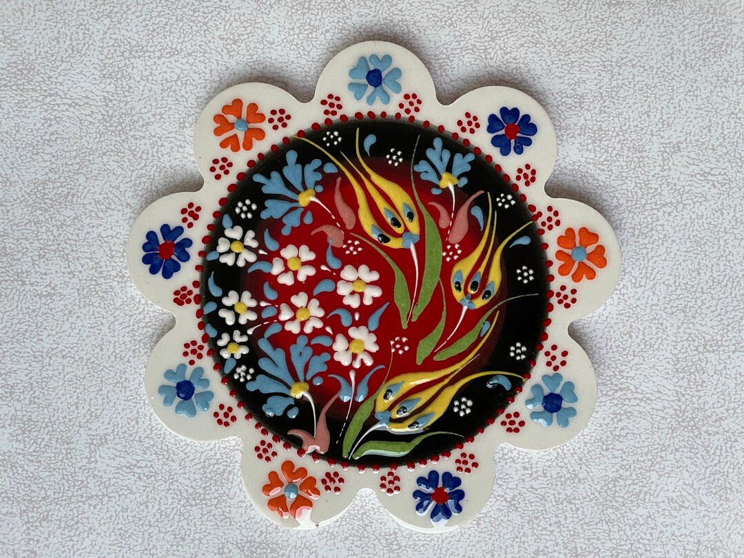 Ceramic Trivet for Hot Dishes, Turkish Tile Coaster Cooking Trivets ...