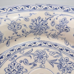 Bathroom Ceramic Blue Basin, Kitchen Vessel Sink, Countertop Floral ...