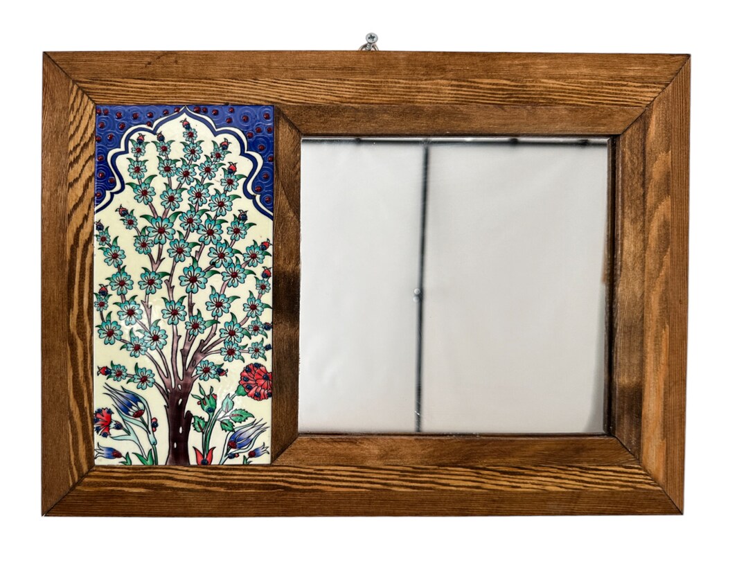 Ethnic Small Wall Wood Mirror, Rustic Console Accent Mirror, Accent ...