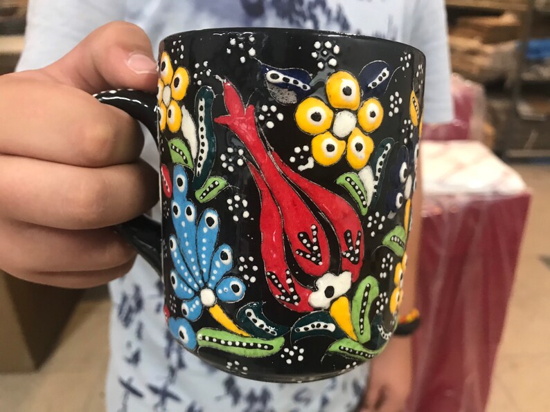 Handmade Beautiful Embossed Ceramic Mugs Double Espresso & - Etsy