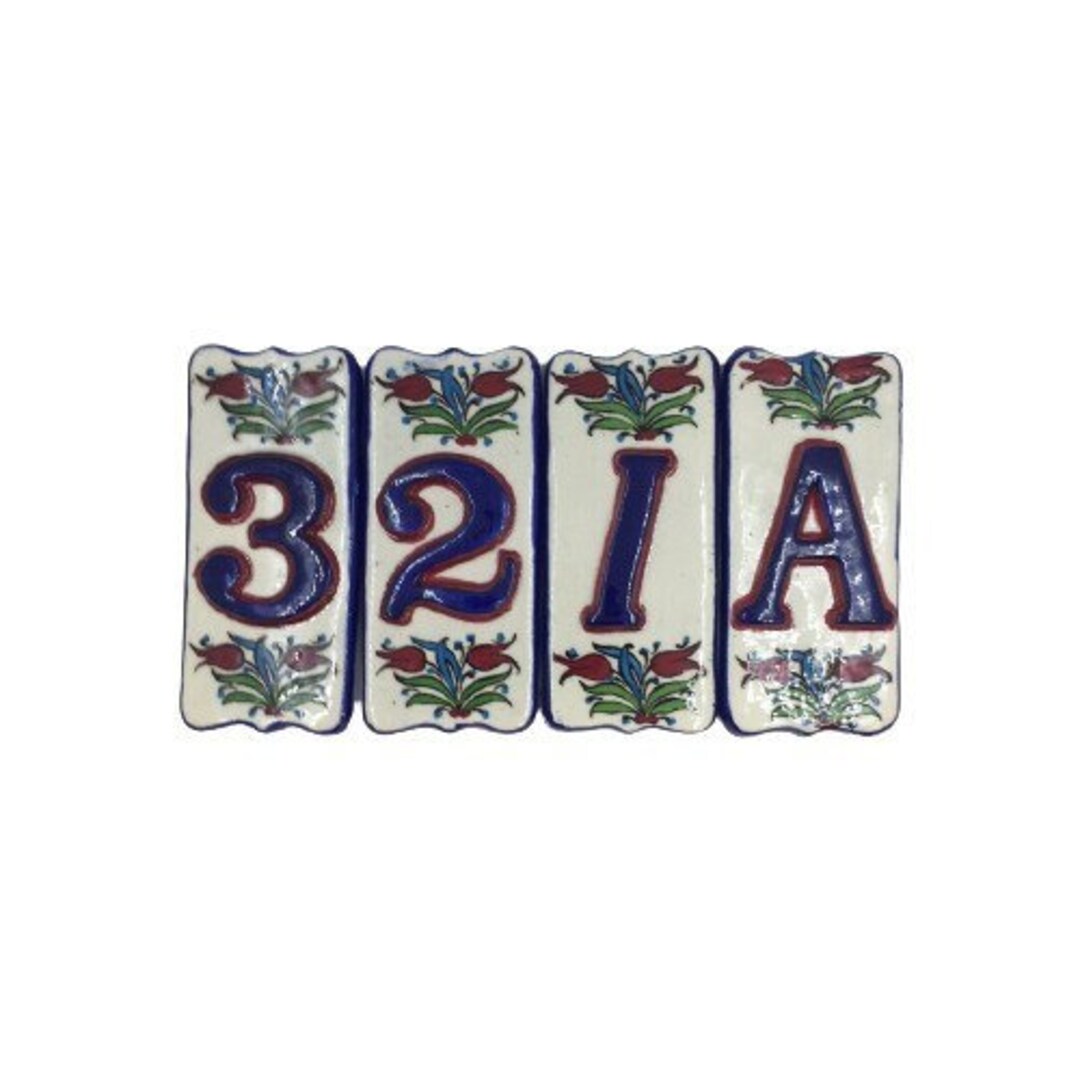 Ceramic Address Plaque & Numbers, House Number, Terracotta Mexican Tile ...