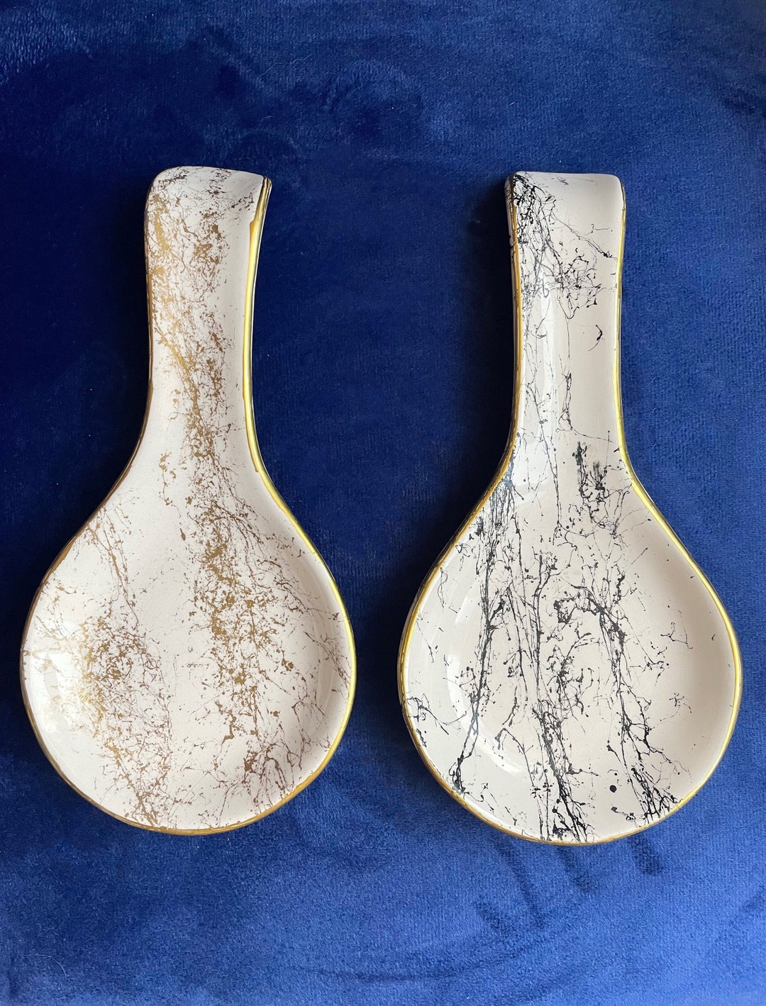 Ceramic Elegance Spoon Rest, Stove Holder, Kitchen Decor, Spoon Utensil ...