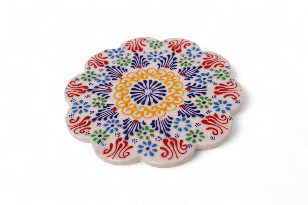 Assorted Color Ceramic Relief Trivets for Hot Pots & Pans, Large Heat ...