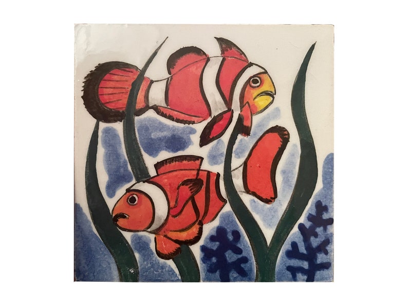 10x10 Cm Sea and Beach Themed Ceramic Tile, Backsplash Accent Ceramic ...