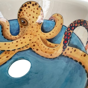 Bathroom Vessel Octopus Sink, Ceramic Countertop Basin, Washing Bowl ...