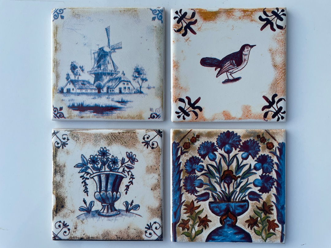 Decorative Ceramic Backsplash Tile, Ethnic Coaster, Aesthetic Tile ...