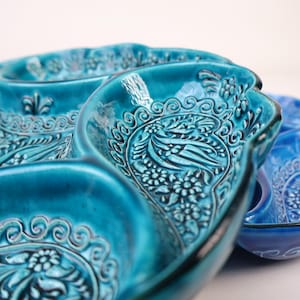 Multi Section Divided Serving Dish Platter, Turkish Ceramic Offering ...