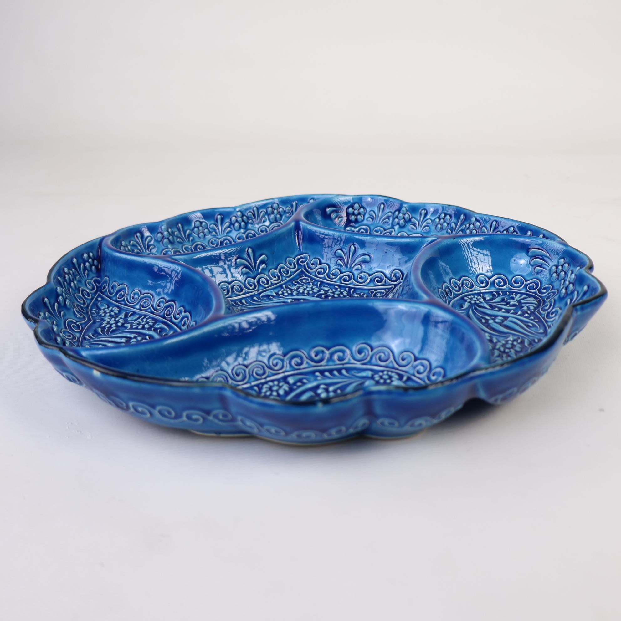 Multi Section Divided Serving Dish Platter, Turkish Ceramic Offering ...