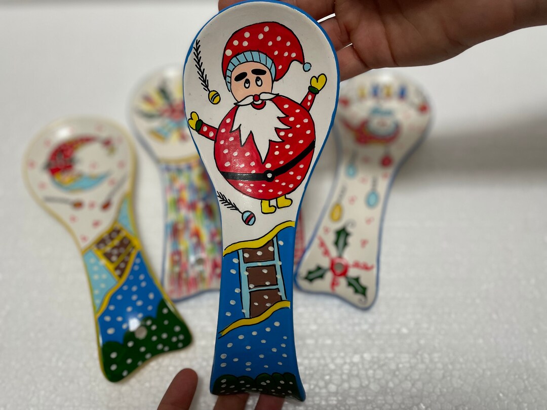 Christmas Spoon Rest, Santa Claus Gift, Xmas Kitchen Gift, Stove Rest ...