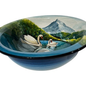 Ceramic Swan Sink, Round Bathroom Vessel Sink, Ceramic Above Counter ...