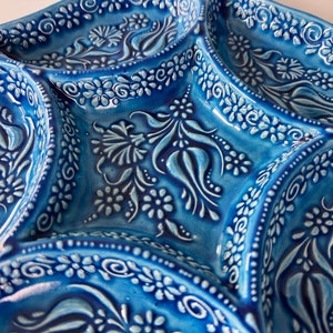 Multi Section Divided Serving Dish Platter, Turkish Ceramic Offering ...