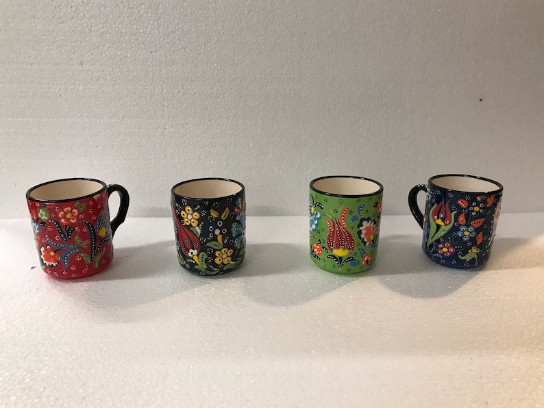 Handmade Beautiful Embossed Ceramic Mugs Double Espresso & | Etsy