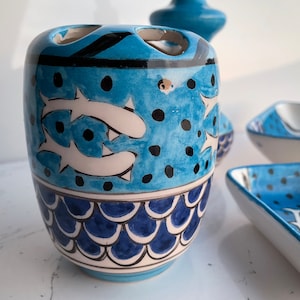 Bathroom Accessories Set With Sharks, Liquid Soap Dispenser With Pump ...