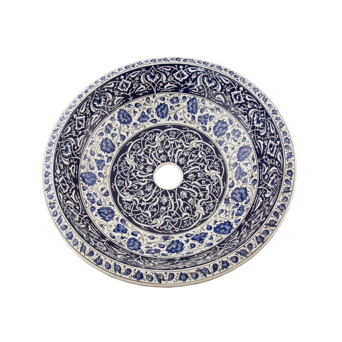 Floral Patterned Basin Sink Ceramic Countertop Basin - Etsy