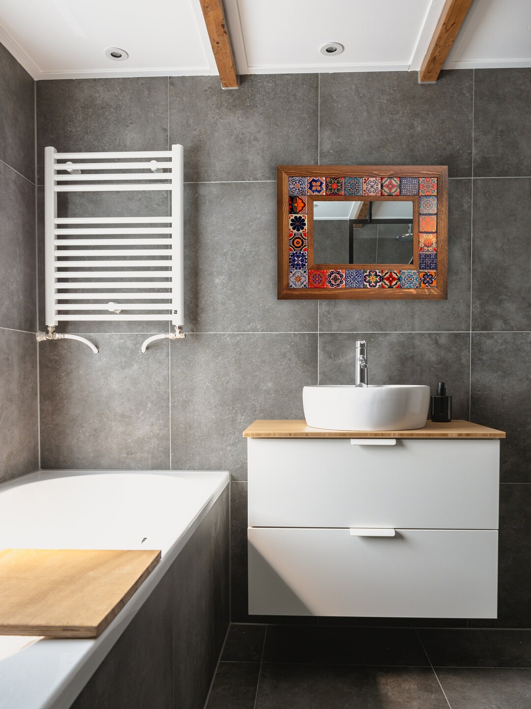 Decorative Bathroom Mirror, Wall Mirror Living Room, Wooden Framed ...