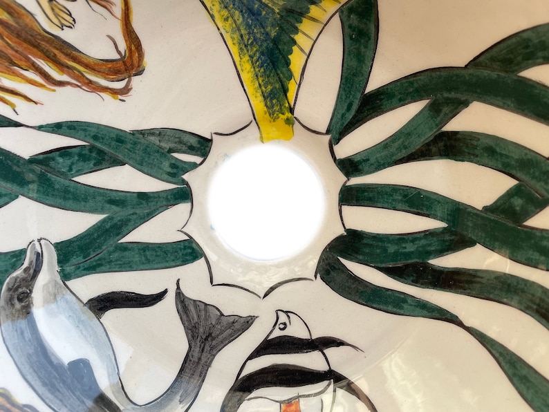 Bathroom Countertop Mermaid V Shaped Basin, Ceramic Unique Siren ...