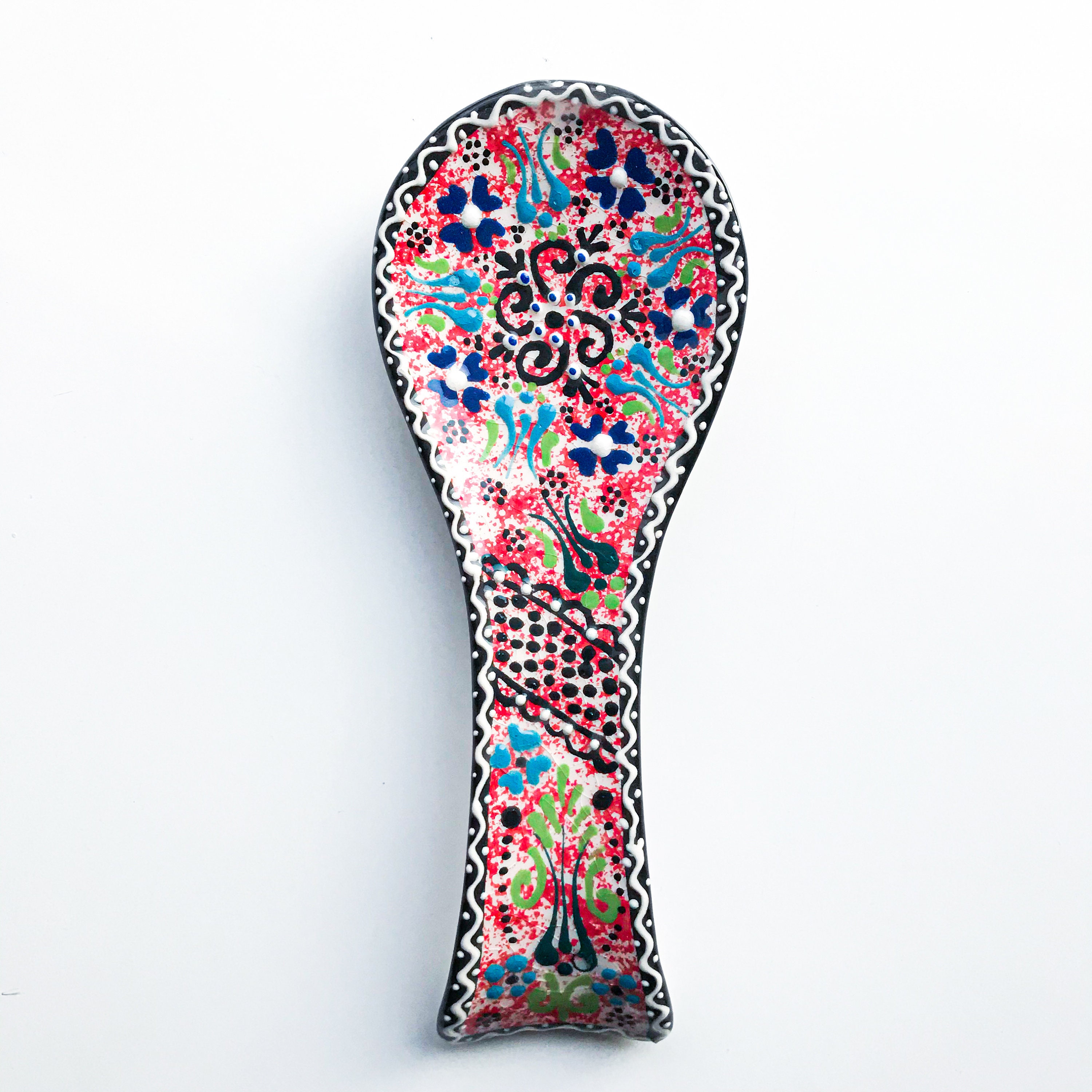 Red and Blue Ladle Holder Pottery Ceramic Ladle Rest Red - Etsy