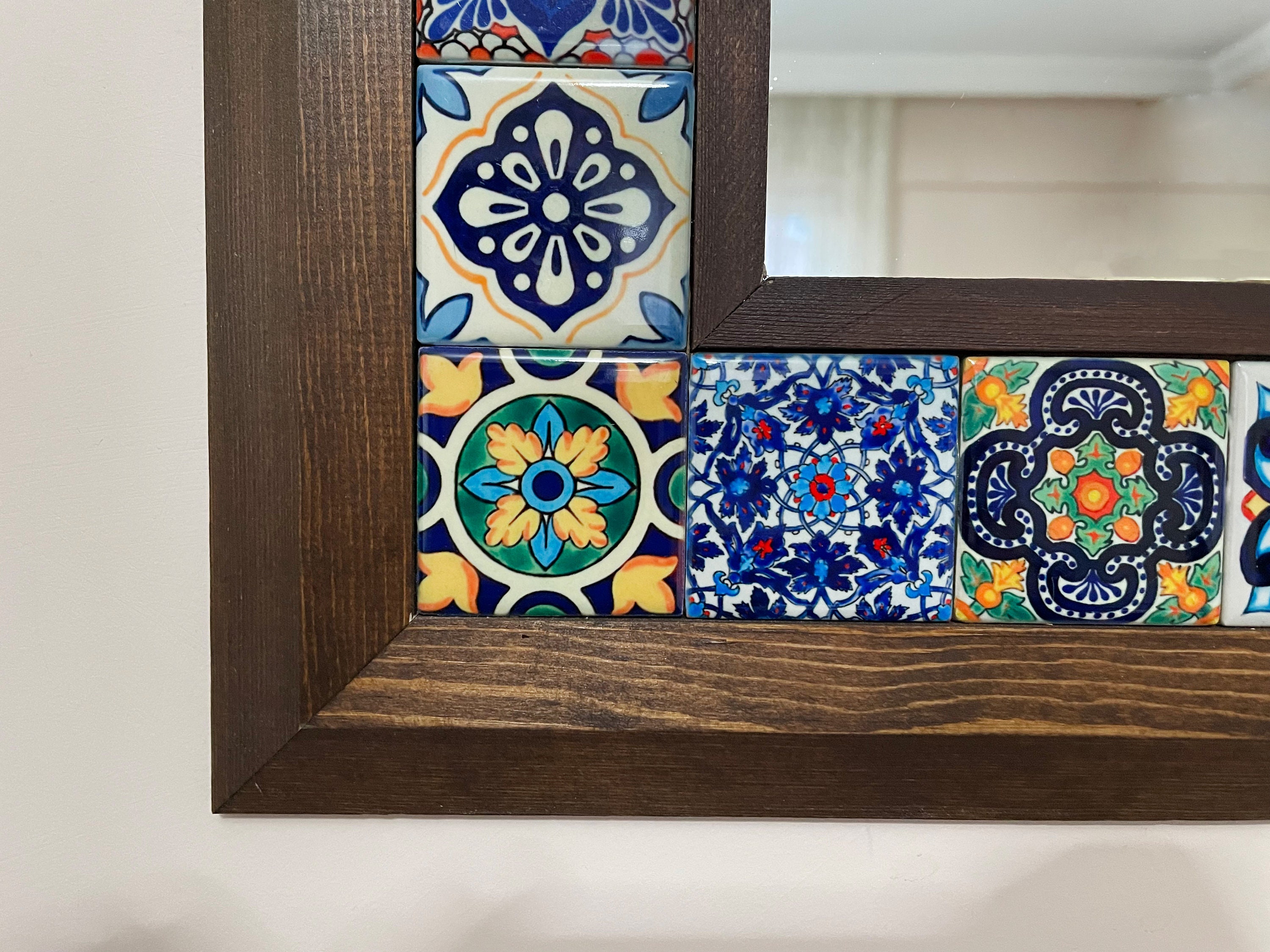 Ethnic Wall Hanging Big Mirror, Rustic Mirror Above Console, Bohem ...