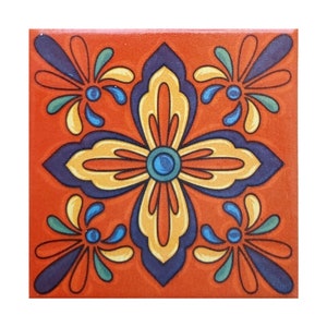 Decorative Spanish Mosaic Tiles, Spanish Mediterranean Decor, 4 ...